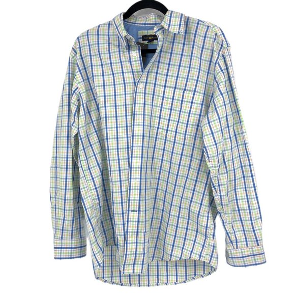 Club Room | Shirts | Club Room Bluegreen Plaid Buttonup Shirt Made In ...